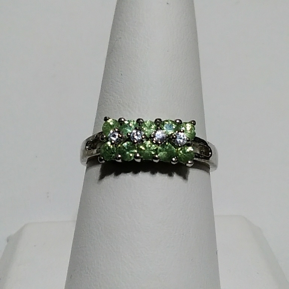 Jewelry | Rare Demantoid Garnet And White Zircon Ring Certificate Of ...
